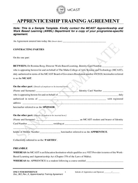 Fillable Online Apprenticeship Form Fill Online Printable Fillable Blank Fax Email