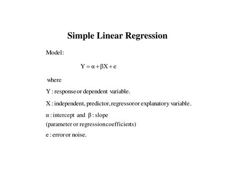PPT Simple Linear Regression PowerPoint Presentation Free Download ID