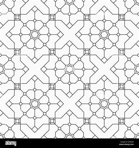 Abstract Seamless Pattern Of Intersecting Geometric Shapes Arabic Oriental Ornament Geometric
