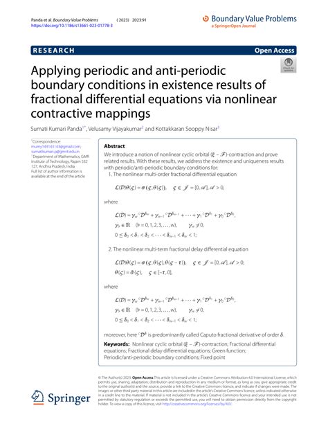 Pdf Applying Periodic And Anti Periodic Boundary Conditions In Existence Results Of Fractional