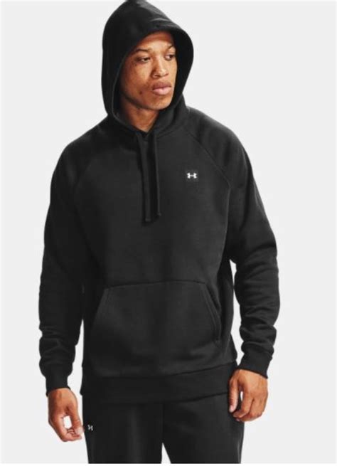 Mens Ua Rival Fleece Hoodie Black Trekandtravel Store