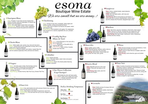 Wine Chart Esona Boutique Wine Estate