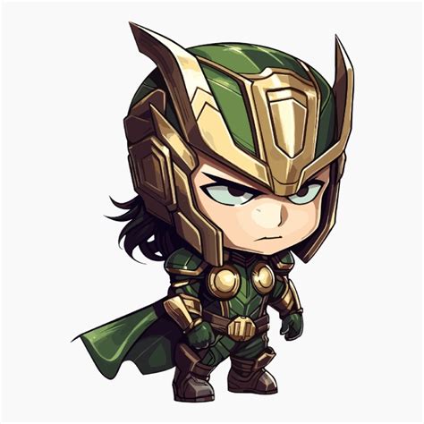 Camiseta Premium Unisex Chibi Loki De Tatowapo Superfanart