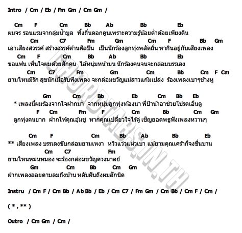 ลูกทุ่งคนยากคอร์ด คอร์ด ลูกทุ่งคนยาก หนู มิเตอร์ Rsiam
