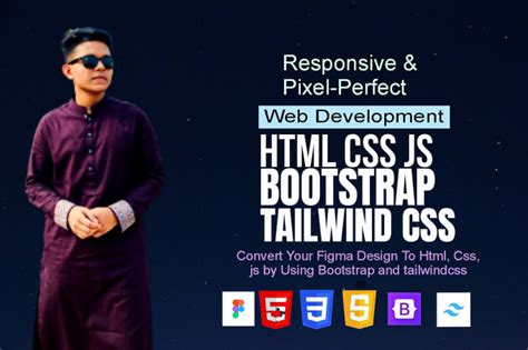 Convert Figma To Html Css Js Using Bootstrap Tailwind Css By