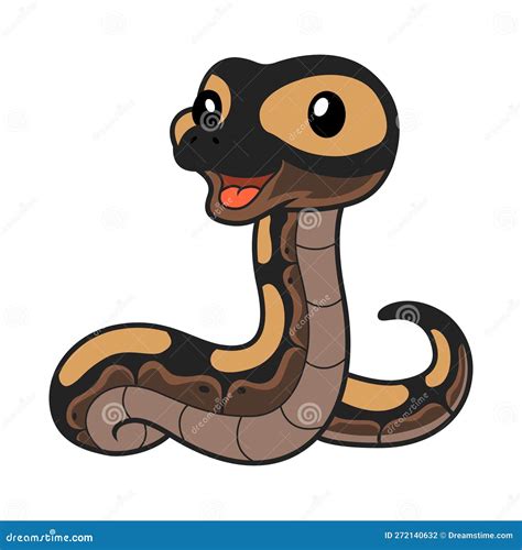 cute ghi mojave ball python cartoon vector illustration cartoondealer