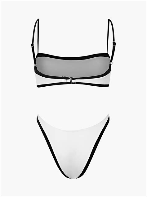 Contrast Binding Bikini Set Commense