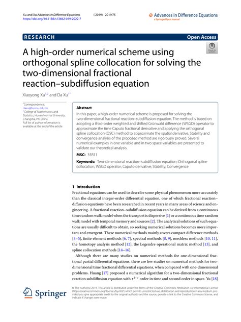 Pdf A High Order Numerical Scheme Using Orthogonal Spline Collocation