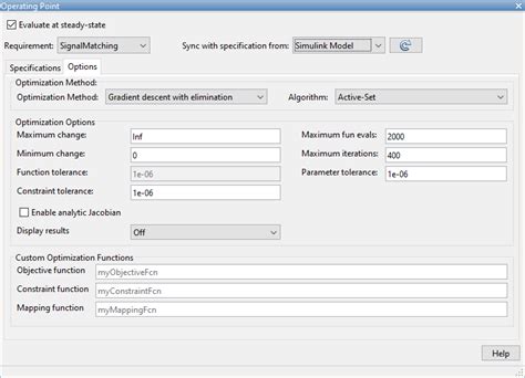 Specify Steady State Operating Point For Sensitivity Analysis Matlab And Simulink