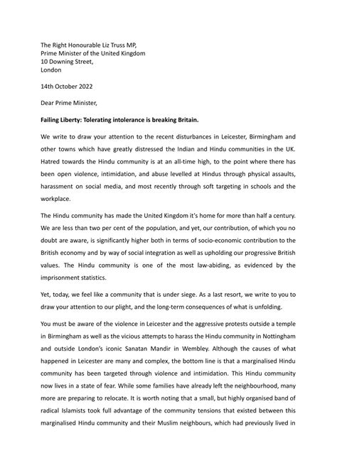 Open Letter To The Prime Minister Of The Uk Insight Uk