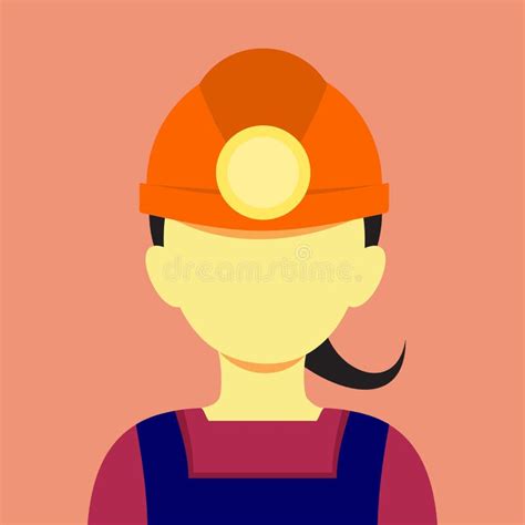 Female Miner Flat Style Mining Vector Illustration Graphic Stock Vector Illustration Of Mining