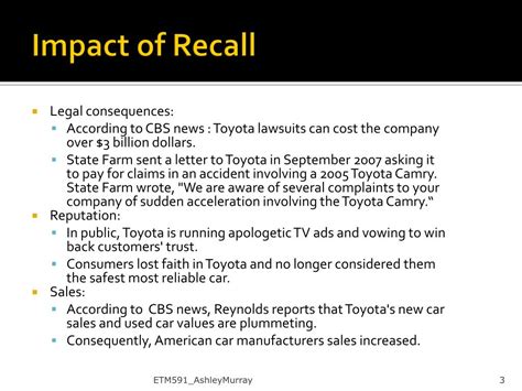 Ppt Toyota Camry Recall 2007 Powerpoint Presentation Free Download