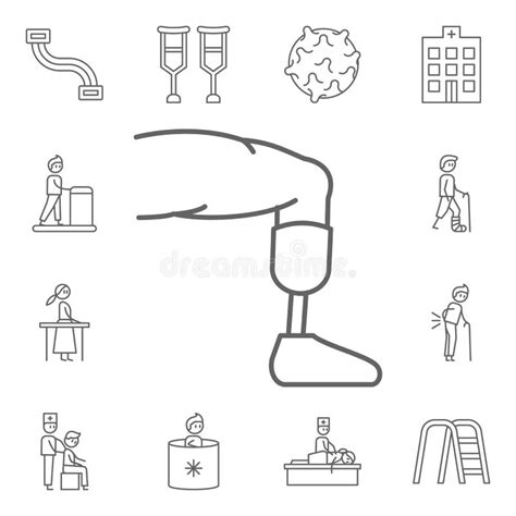 Pierna Rota Icono De La Fisioterapia Elemento Del Icono De La