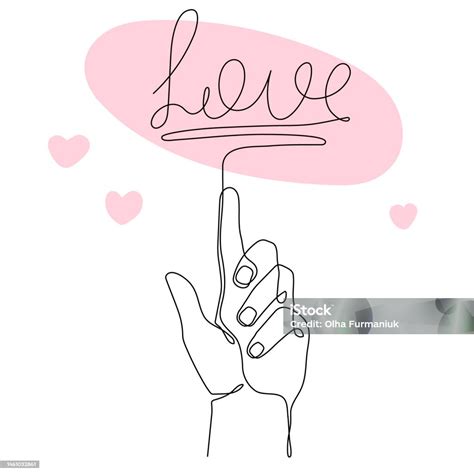 사랑 단어 한 줄 예술 연속 드로잉 윤곽 발렌타인 데이를위한 손으로 그린 낭만적 인 디자인 신부 결혼식 약혼 기호 편집 가능한