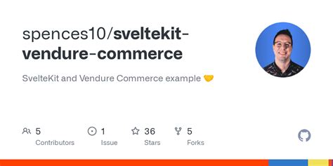 Github Spences10sveltekit Vendure Commerce Sveltekit And Vendure Commerce Example 🤝