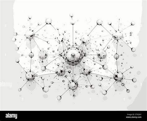 Drawing Of Structure Of The Atom Illustration Separated Sweeping Overdrawn Lines Stock Vector