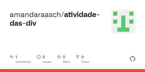 Github Amandaraaschatividade Das Div