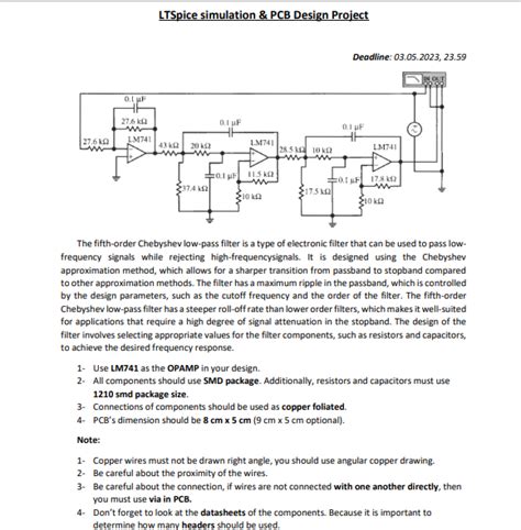 Solved LTSpice Simulation PCB Design Project Deadline Chegg