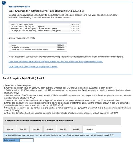Excel Analytics Static Part Refer To The Chegg Com