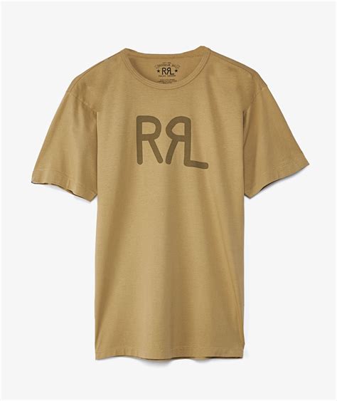 Beige Rrl By Ralph Lauren Short Sleeve Logo T Shirt Svd