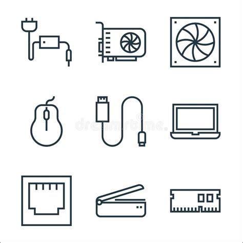 Linear Connector Icon From Electronic Devices Outline Collection Thin Line Connector Vector
