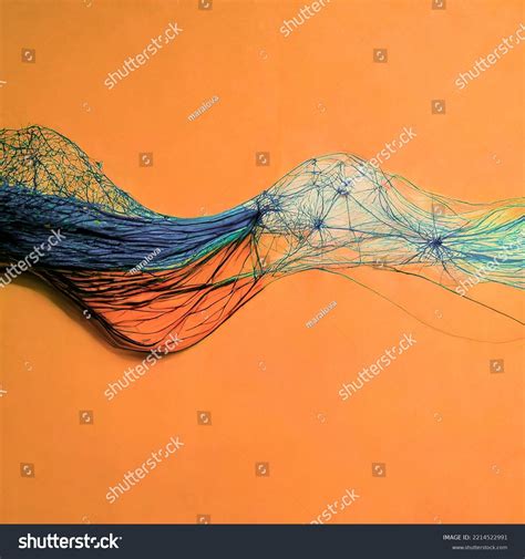 2d Illustration Abstract Futuristic Electronic Circuit Stock