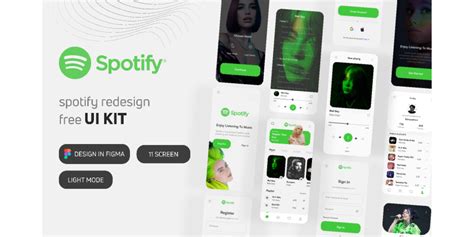Spotify Redesign Free Ui Kit Light Figma Community