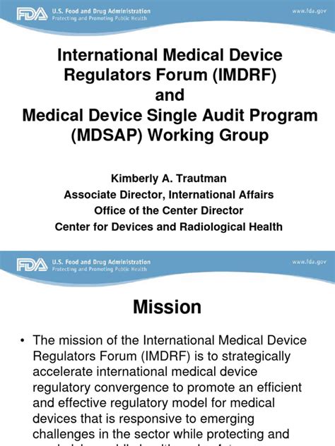 Medical Device Single Audit Program Mdsap Working Group Pdf Medical Device Audit
