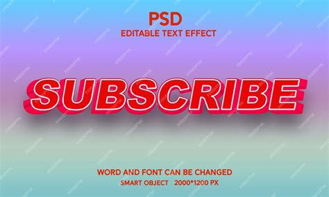 Premium Psd Subscribe 3d Text Effect With Background Full Editable