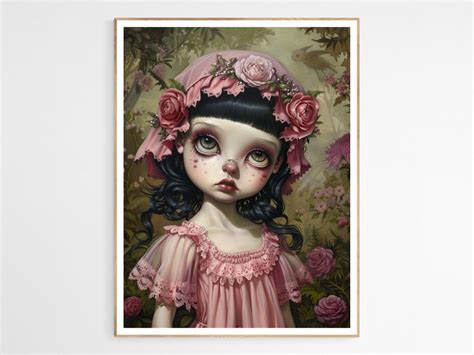 Portrait Of Macie The Doll Art Print Bright And Cheerful Wall Decor Joyful Birthday Present