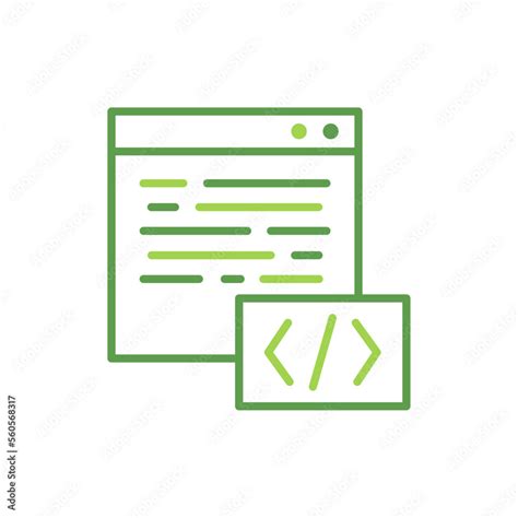 Code Technology Icon With Green Duotone Style Computing Diagram Download File Folder Graph