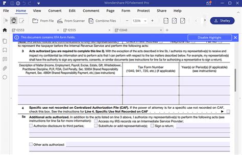 Irs Form 2848 Example At Vanbronsonblog Blog