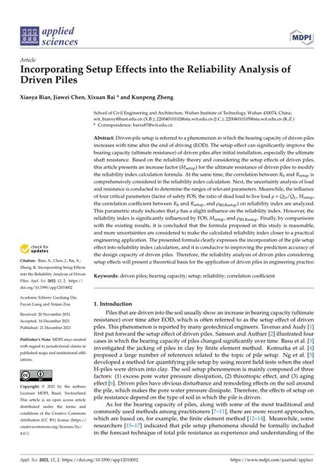 Pdf Incorporating Setup Effects Into The Reliability Analysis Of