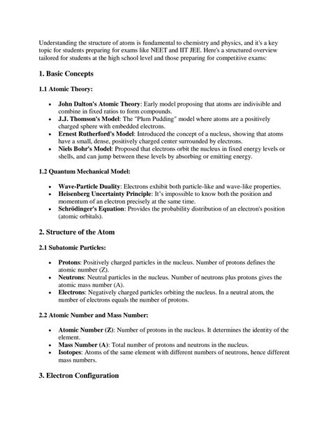SOLUTION Understanding The Structure Of Atoms Is Fundamental To Chemistry And Physics Studypool