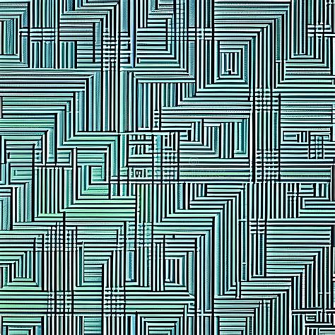 An Intricate Design Of Interlocking Rectangles In Shades Of Green And Blue4 Generative Ai Stock