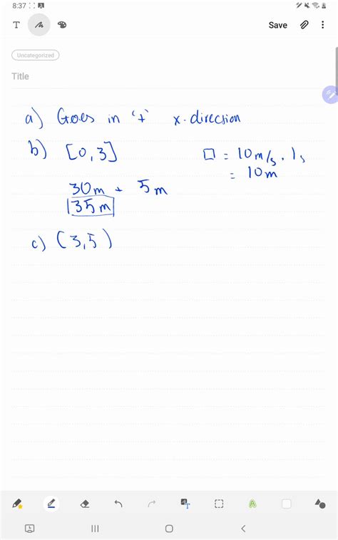 solved a graph of the velocity function of an object moving in a