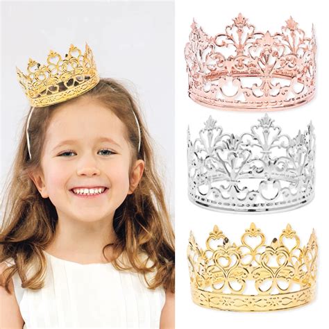 티아라 골드 실버 크라운 케이크 토퍼 장식 작은 왕관 어린이 머리 장식 공주 결혼식 생일 파티 용품 1 개 Aliexpress