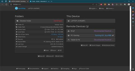 Out Of Sync Not Sync Support Syncthing Community Forum