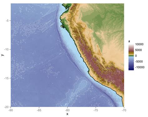 R Add Bathymetry Lines To Ggplot Using Marmap Package And Getnoaabathy Stack Overflow