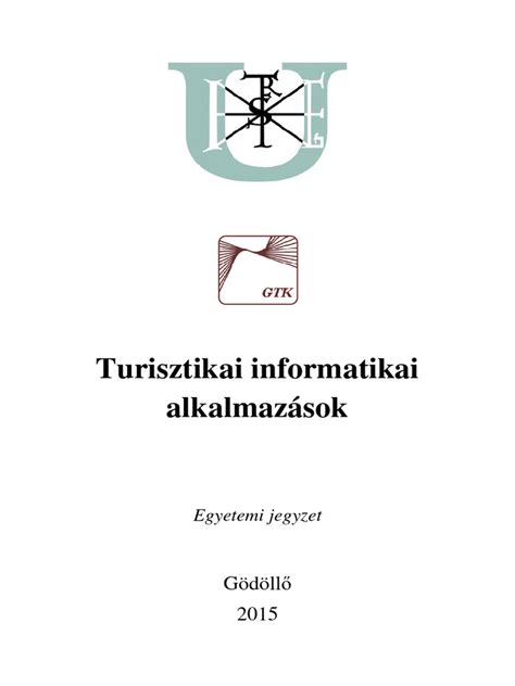 Turisztikai Informatikai Alkalmazások Pdf