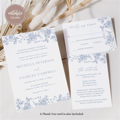 Dusty Blue Wedding Invitations Just For You Etsy