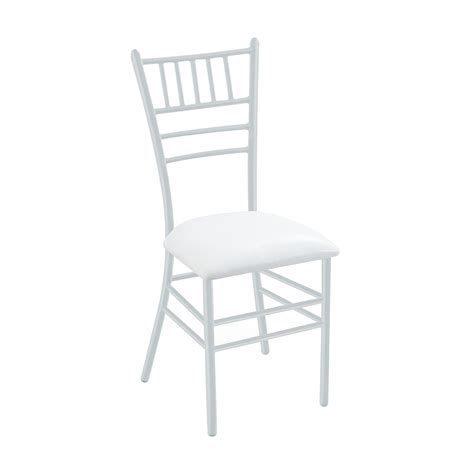 Silla Tiffany Apilable Respaldo Curvo Azul Claro Vinil Blanco Midas