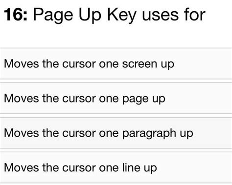 solved 16 page up key uses for moves the cursor one screen up moves