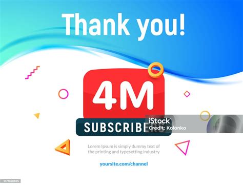 4000000 팔로워 벡터 포스트 4m 축하 4 백만 가입자 추종자 감사 축하합니다 3차원 형태에 대한 스톡 벡터 아트 및 기타 이미지 3차원 형태 4가지 개체
