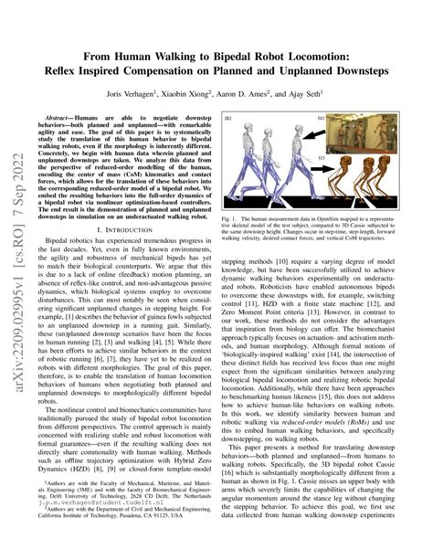 From Human Walking To Bipedal Robot Locomotion Reflex Inspired Compensation On Planned And