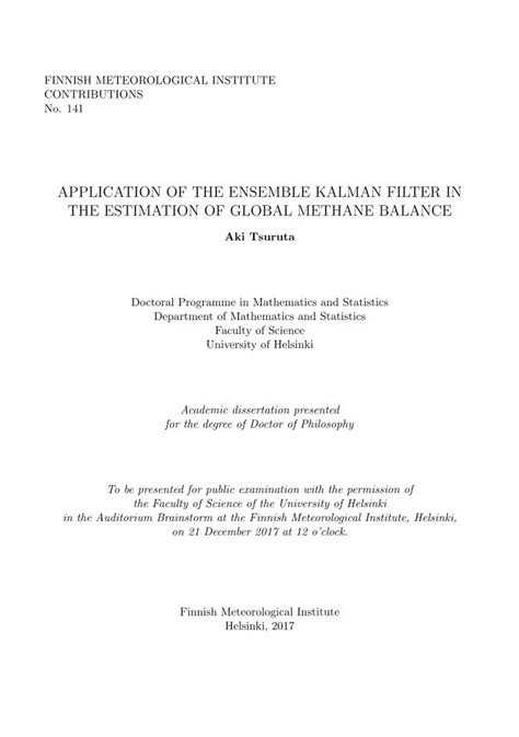 Pdf Application Of The Ensemble Kalman Filter In The Dokumen Tips