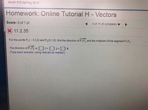 Solved Math 312 Spring 2019 Homework Online Tutorial H