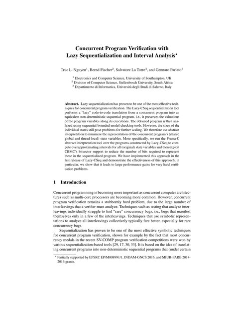 pdf concurrent program verification with lazy sequentialization and