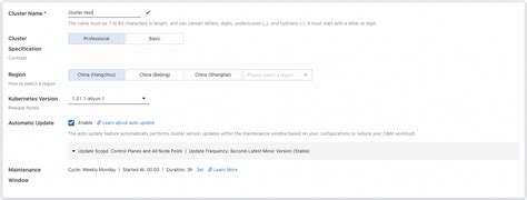 create an ack managed cluster container service for kubernetes