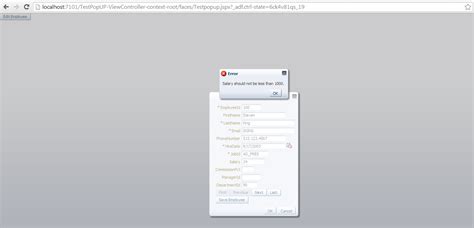 Error Message Going Behind Popup In Adf